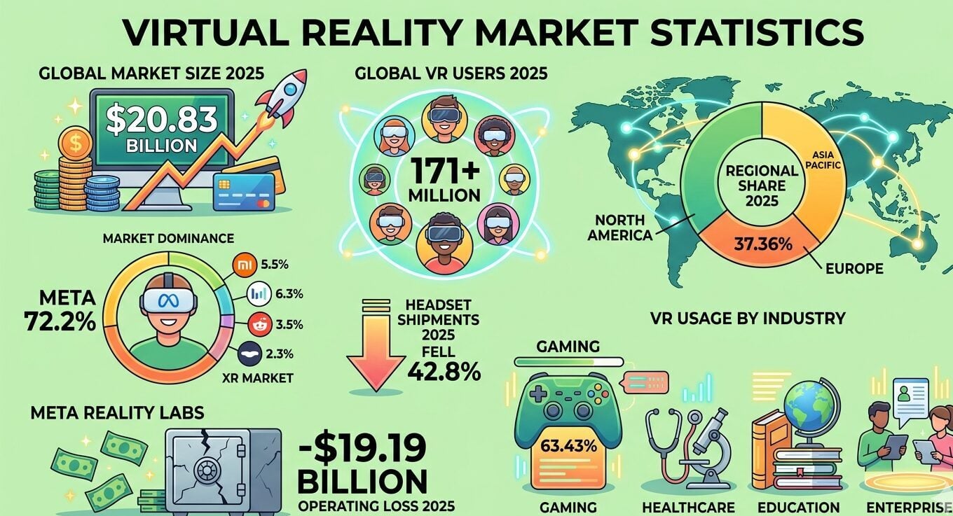 Virtual Reality Market Statistics 2026: Revenue, Users And Adoption Data